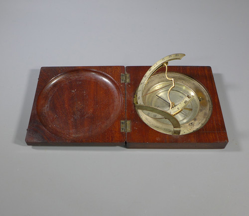 Antique 19th C. Mahogany Cased Equinoctial Compass Sundial | Antiqueguys