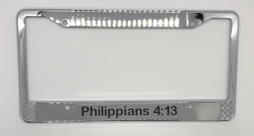 Philippians 4:13 Chrome Scripture License Plate Frame | Anointed by ...
