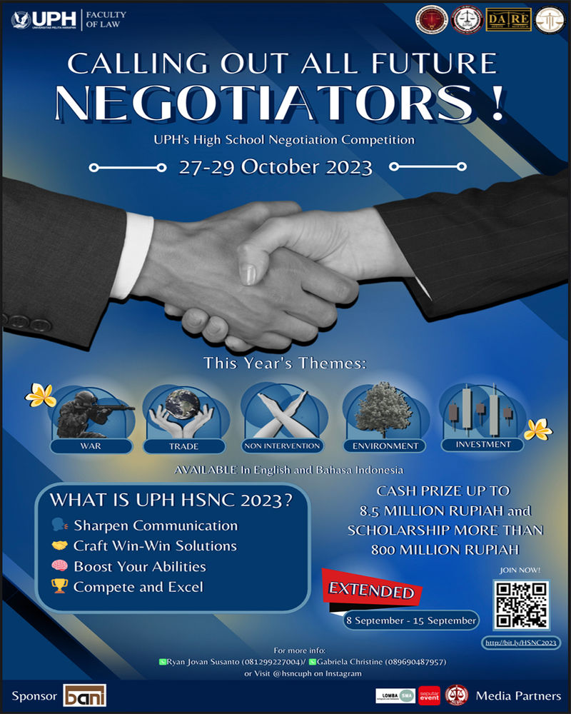 High School Negotiation Competition “HSNC 2023”⚖️👩🏻‍⚖️👨🏻‍⚖️ | seputarevent