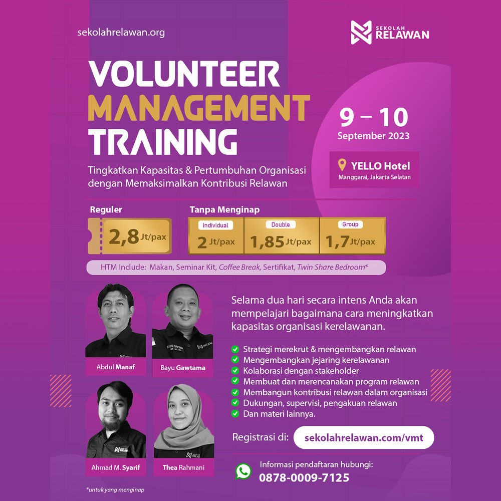 Volunteer Management Training: Cara Tingkatkan Kapasitas Organisasi dan ...