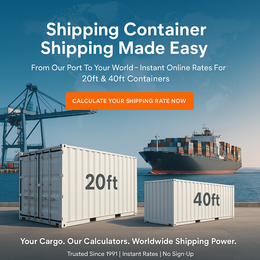 International Container Shipping Rates | Freight Calculator