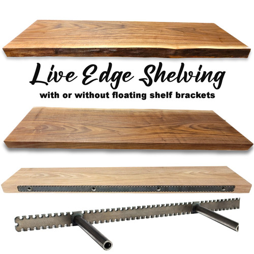 FLOATING SHELVES Black Walnut | Natural Look Rustic Modern Live Edge ...
