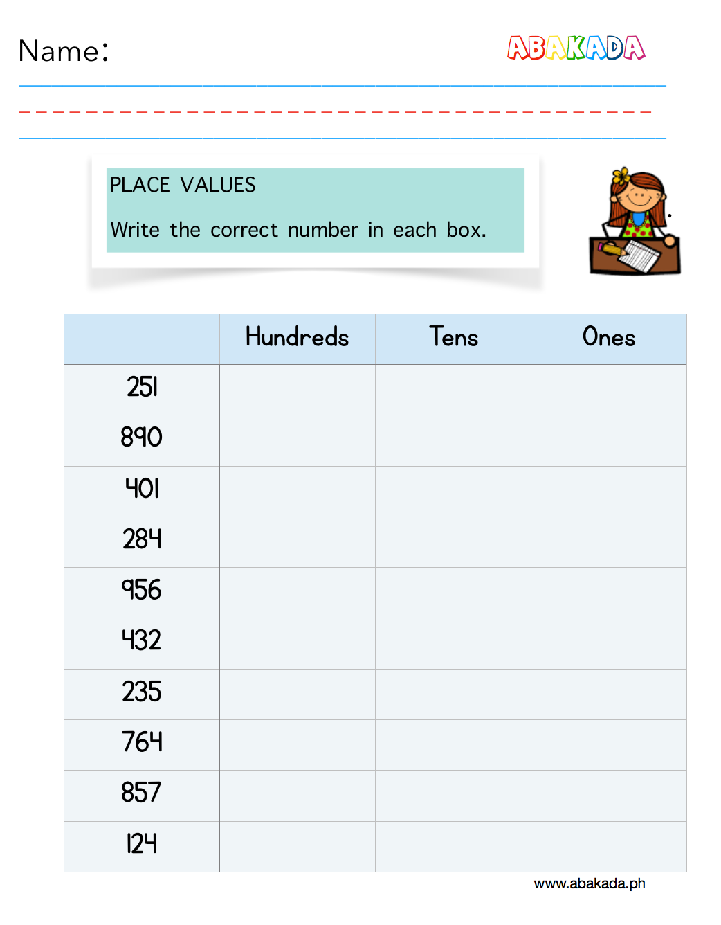 Place Value Hundreds|Free PDF download | abakada.ph