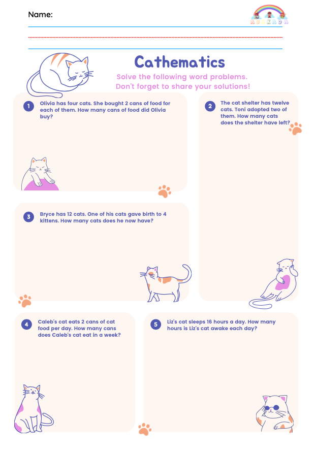 5 Cat Math Word ProblemsFree Printable Math Word Problems| abakada.ph