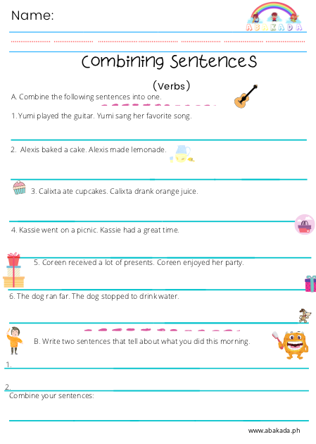 Combining Sentences : Verbs