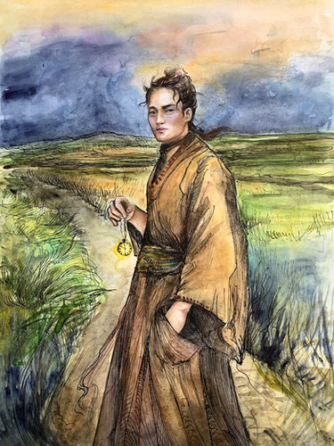 The Timekeeper - 12 x 16 Embers of Light Oracle | Ana Tourian Art