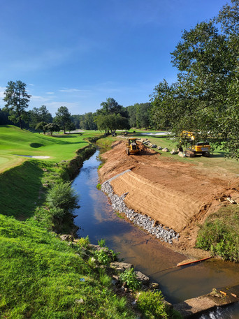 Golf course stream bank erosion control