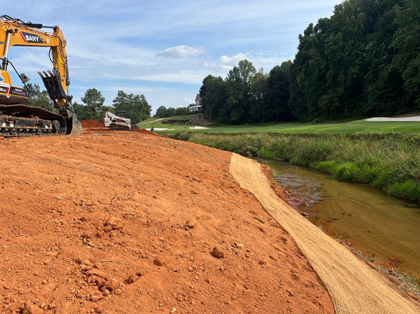 Golf course stream bank erosion control