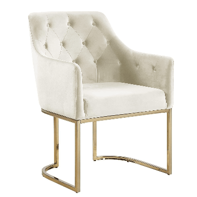 Tufted Off White Lounge Chair | Rent4Parties