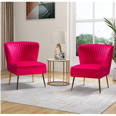 Accent Velvet Chair Fuschia | Rent4Parties