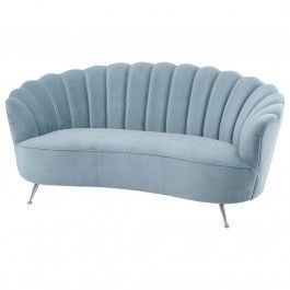 Modern Velvet Shell Shaped Loveseat Baby Blue | Rent4Parties