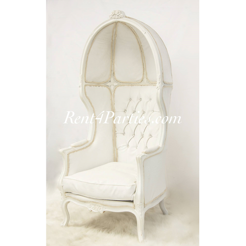 Throne Single Canopy White with White Trim | Rent4Parties