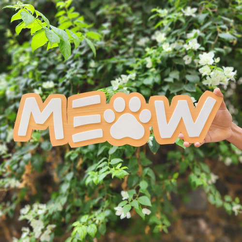 3D 'Meow' Word Wall Decor for Pet Loving Family | Deccography