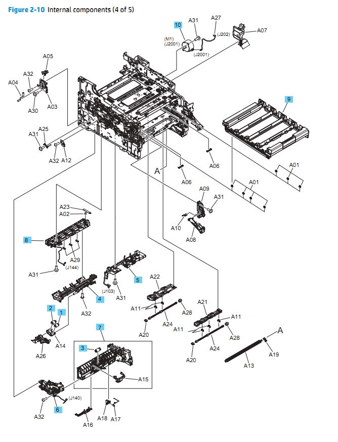 Parts Diagrams HP M452 M377 M477 Laser Printers