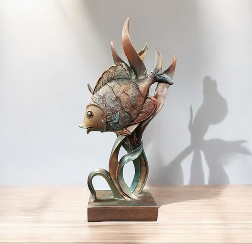 Colorful Fish Statue Stylish Shelf Accessory Modern Decor | AllnArtHouse