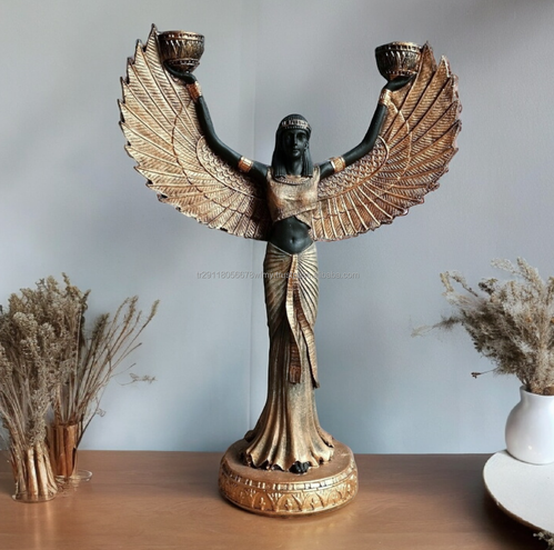 Bronze Isis Goddess Statue Candlestick Holder | AllnArtHouse