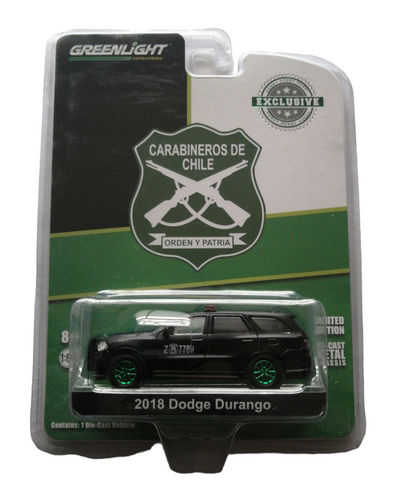 Dodge durango 2018 Carabineros de Chile 1:64 Greenlight Green Machine ...