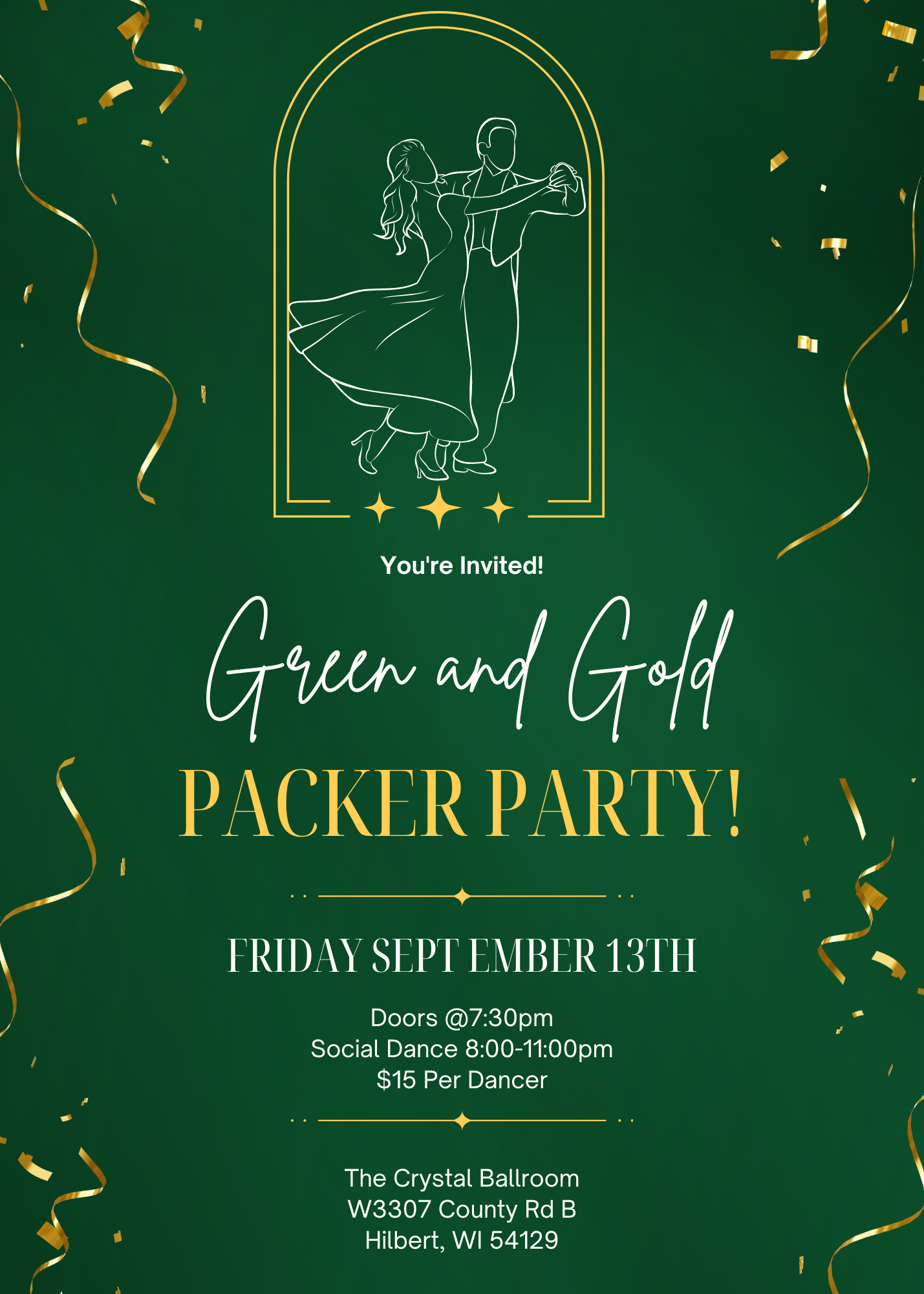 Green & Gold Packer Party! Throw on the glitz and celebrate our beloved ...