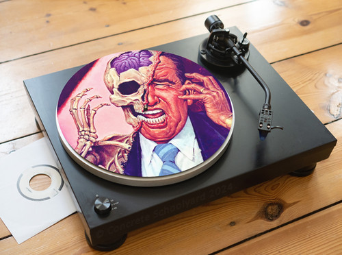 PSYCHO! Vintage Horror Punk/Metal Graphic Felt Record Player Turntable ...