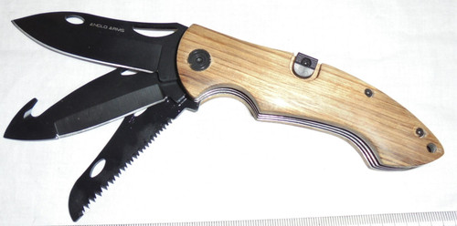 Anglo Arms Bushcraft Lock Knife Wood | Stringtown