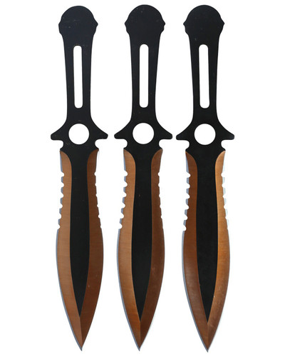 Kombat UK Orange Triple Throwing Knives Set | Stringtown