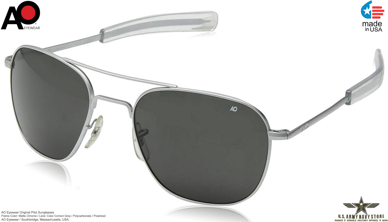 AO Eyewear Original Pilot Sunglasses (Polycarbon ate, Polarized)