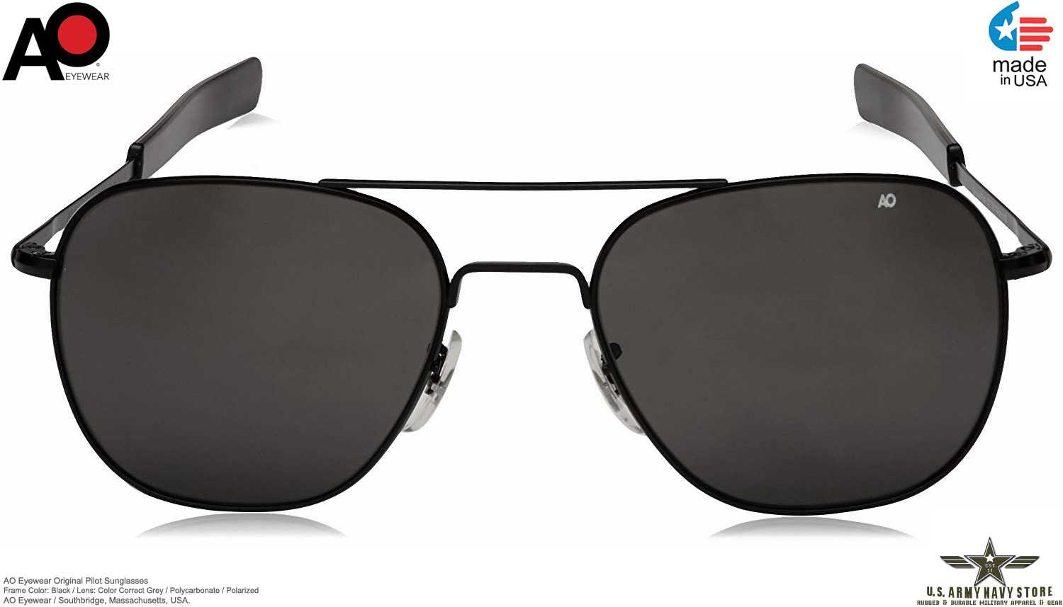 AO Eyewear Original Pilot Sunglasses (Polycarbon ate, Polarized)