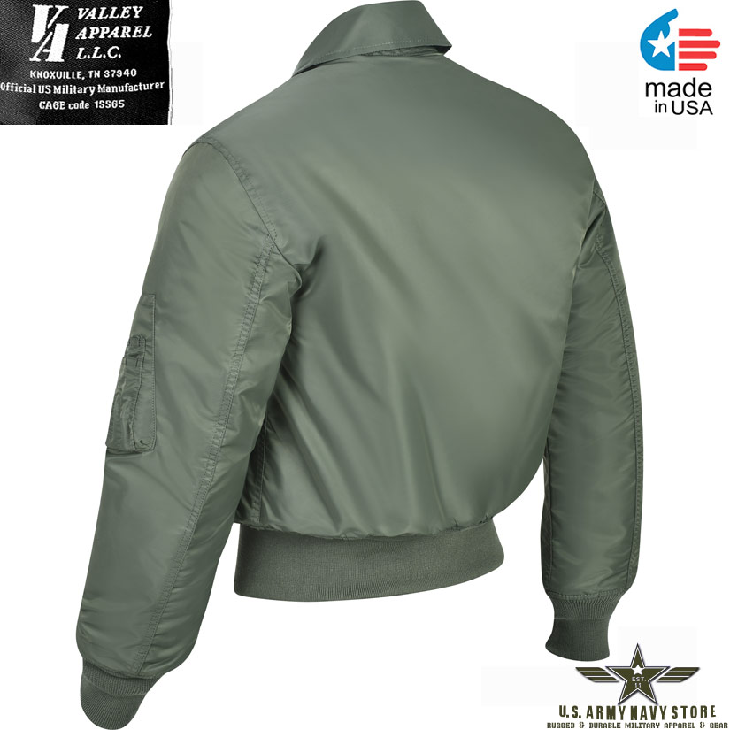 Valley Apparel CWU 45/P Flight Jacket /Made in USA/ Sage Green