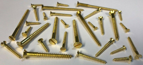 Brass, 2g, 3g, 4g, 6g, 8g, 10g, 12g, Countersunk, Slotted, Woodscrews ...
