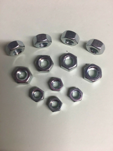 0BA, 2BA, 4BA, 5BA, 6BA & 8BA Imperial, BZP, Self Colour, Hex Full Nuts ...