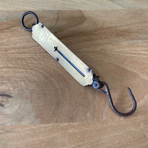 Vintage Brass Hughes Weight Scale Hook | Merchants of the Sea