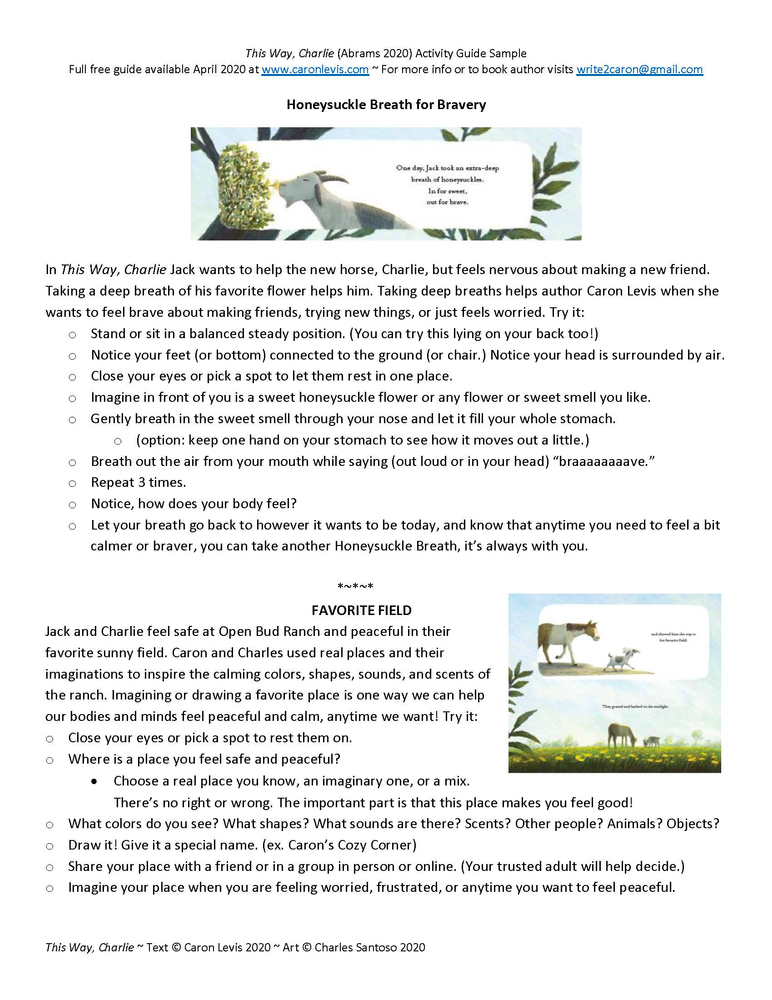 This Way to Bravery & Peace: This Way, Charlie activity