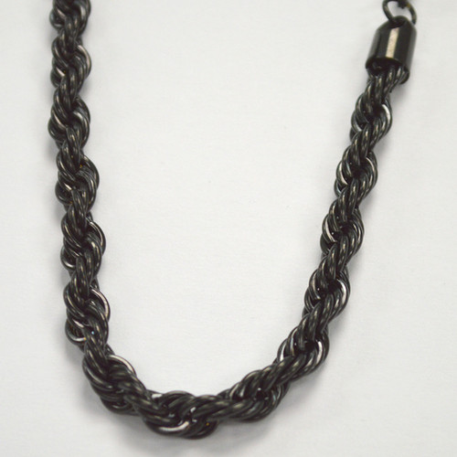6mm Black Plated ROPE Chain 85-143B-6 | VIVAIMPORTUSA.COM