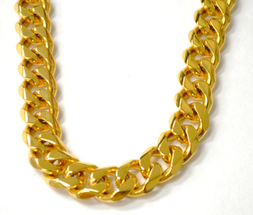 15mm Gold IP Plated Miami Cuban Chain 85-239G-Mia-15 | VIVAIMPORTUSA.COM