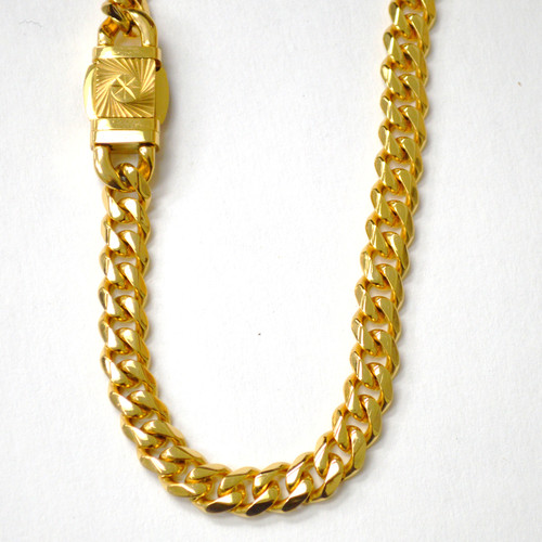 9mm Miami Cuban Gold Plated with Fancy Lock 85-279G-9-2 | VIVAIMPORTUSA.COM