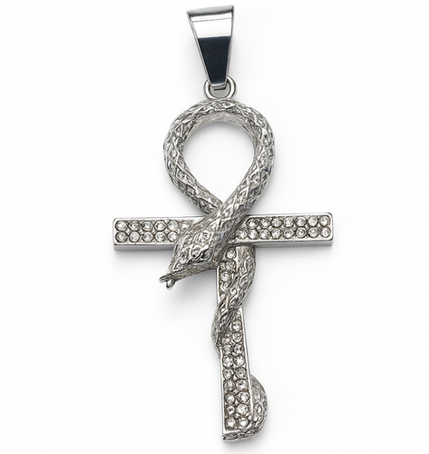 Hip Hop Ankh Snake Stainless Steel Pendant 86-3399S | VIVAIMPORTUSA.COM