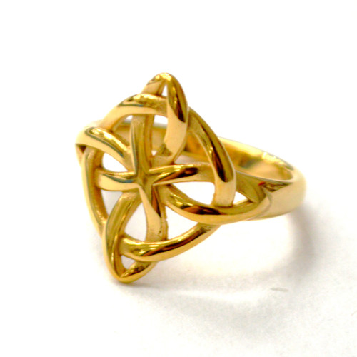 Celtic Trinity Knot Gold IP Plated Ring 81-1777G | VIVAIMPORTUSA.COM
