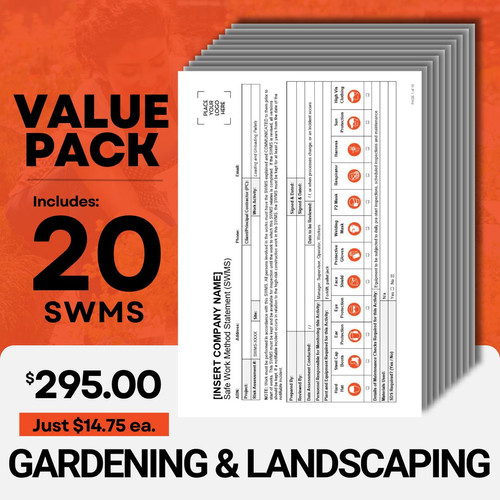 Gardening & Landscaping Safe Work Method Statements (SWMS) Value Pack ...