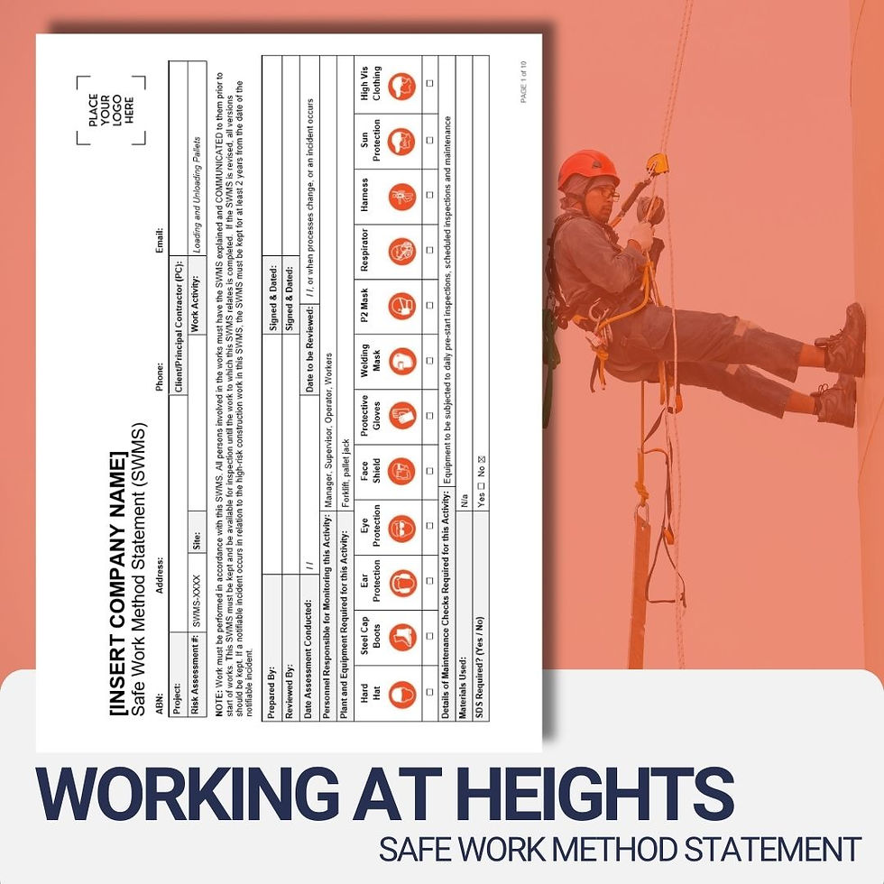 Working at Heights SWMS | Everything OHS Working at Heights SWMS | Everything OHS