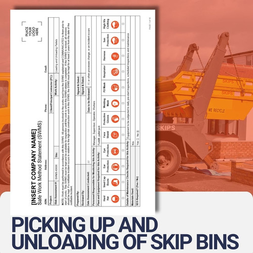 Picking Up and Unloading of Skip Bins SWMS | Everything OHS
