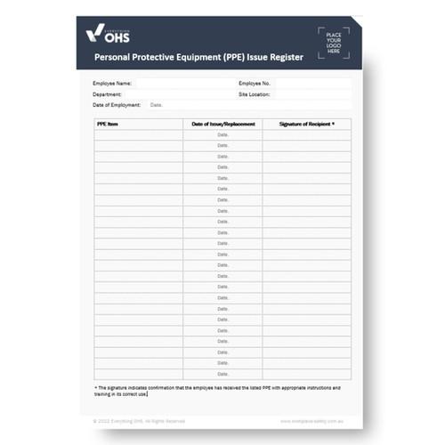 Personal Protective Equipment (PPE) Register for Employees | Everything OHS