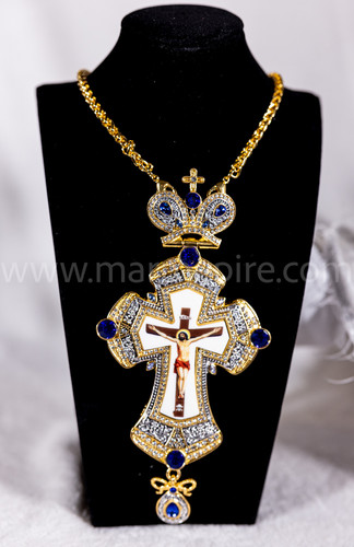 Blue Stone Gold Cross with EOTC Icon | MAR Empire
