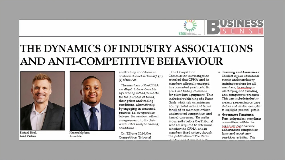 The dynamics of industry associations and anti-competitive behaviour ...