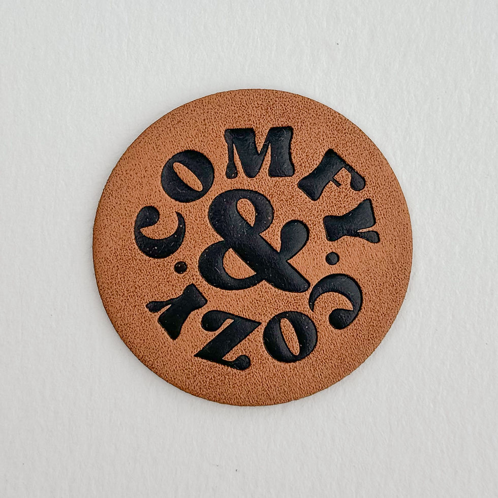 Comfy Cozy Faux Leather Patch Shine Bright Label C comfy-cozy-faux-leather-patch-shine-bright-label-c