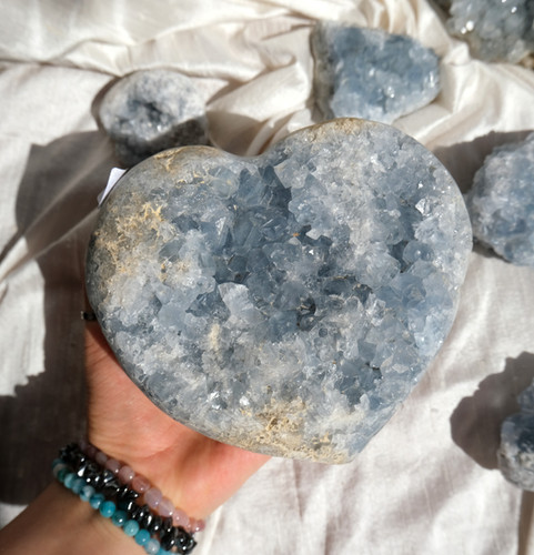 Extra large celestite heart cluster | Wildflower Gems | Online Crystal Shop