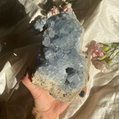 Large celestite cluster | Wildflower Gems | Online Crystal Shop