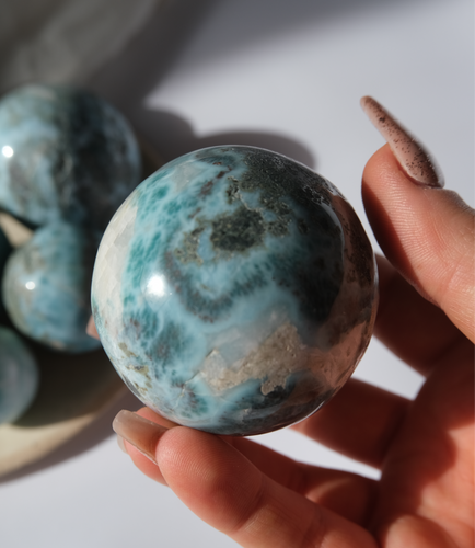 Larimar sphere 2 | Wildflower Gems | Online Crystal Shop