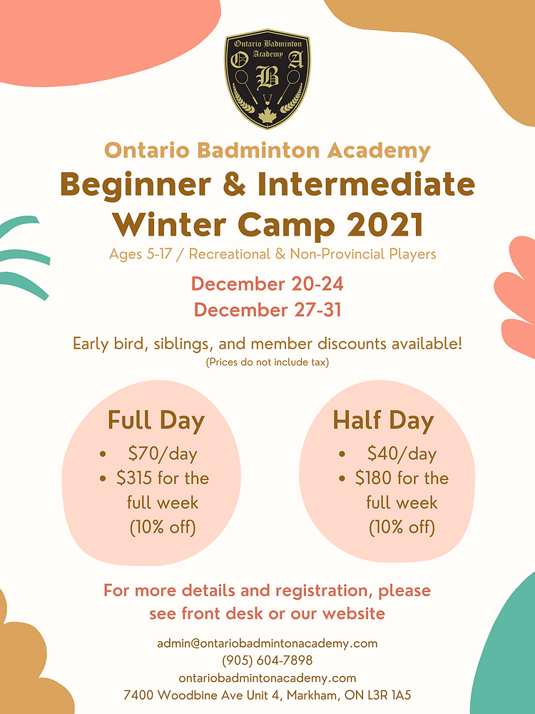 Winter Camp 2021 Registration is Open!