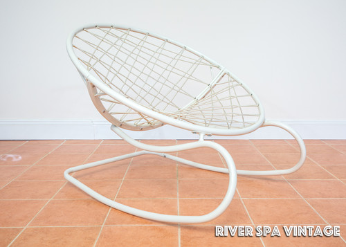 Futuristic Rocking Chair Danish Large White Space Age Minimalist ...