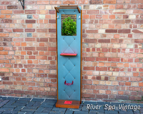 Coat Stand 1960s Mirror MCM Mid Century Teak Blue Red Mad Men Hallway ...